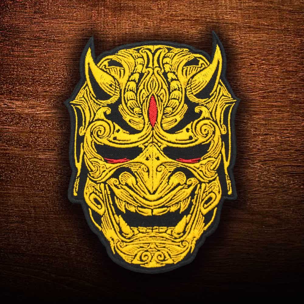 Oni Patch, Samurai Embroidery, Japanese Demon patch Gift
