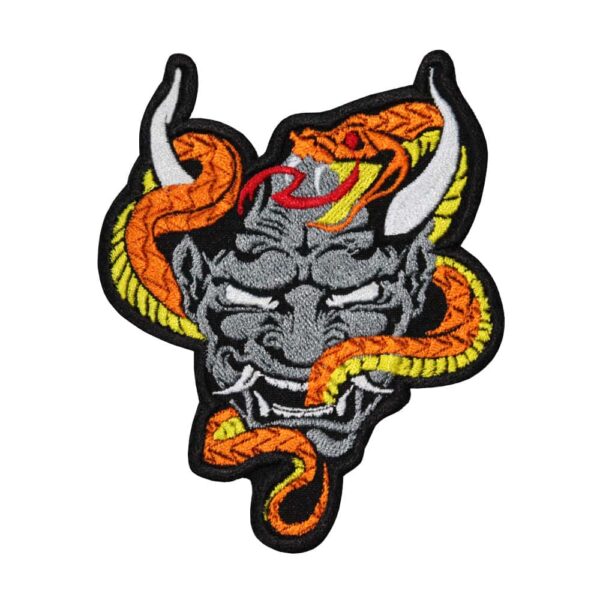 Oni patch Handmade Japanese embroidery Oni mask Custom patch