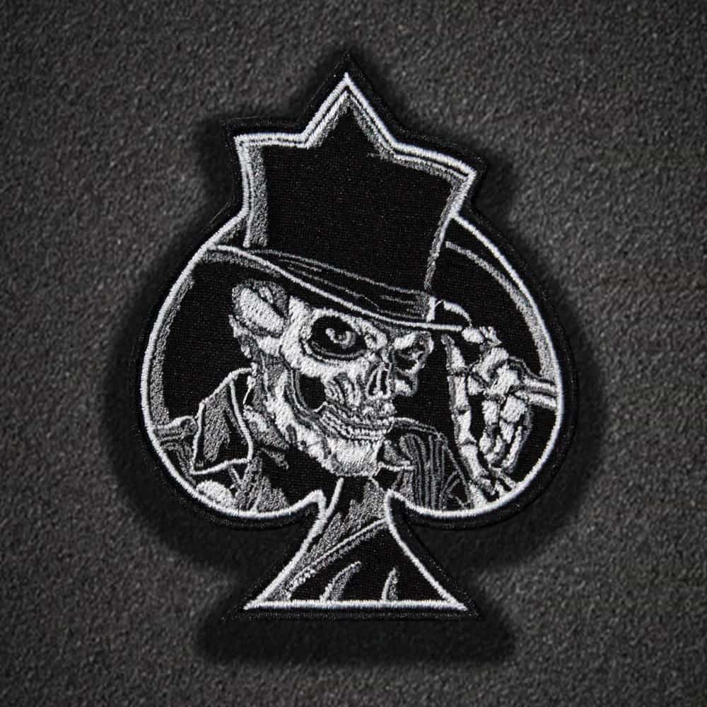 Spade Skull Patch Poker Embroidered Sew-on | Iron on | Velcro ...