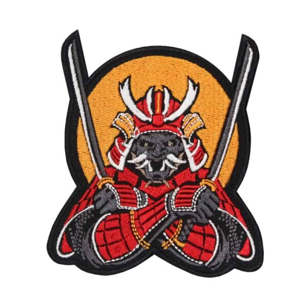 Japan Samurai with two Katanas Warrior in Armor Sew-on | Iron-on | Velcro patch