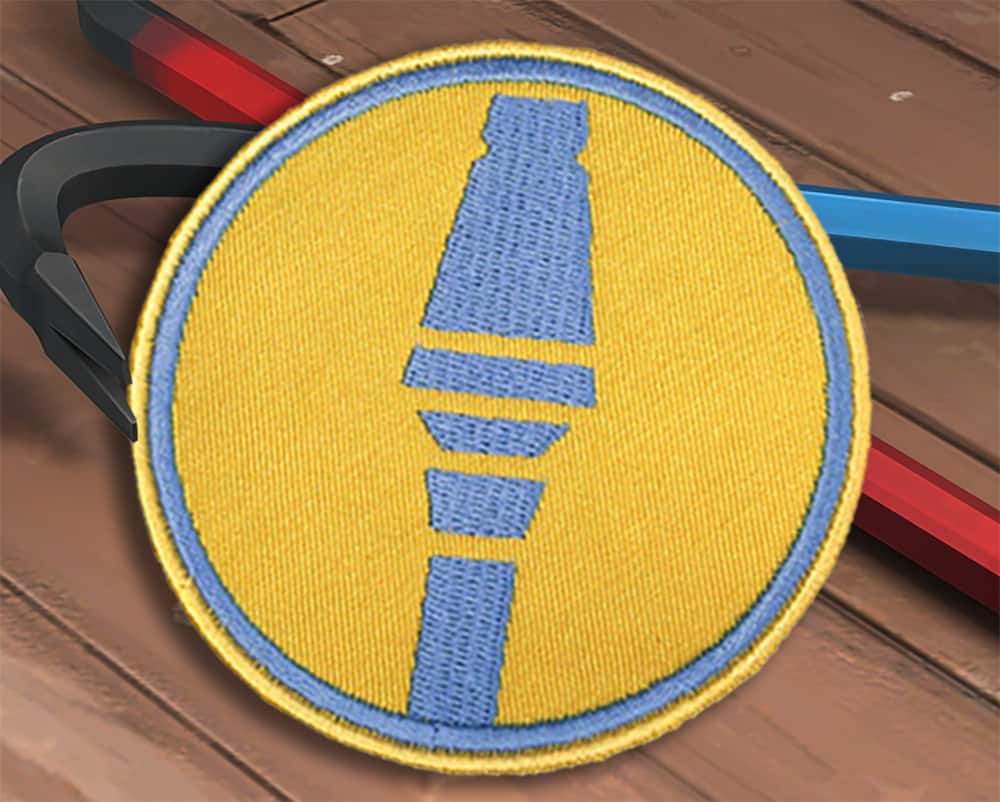 Custom TF2 Demoman blue patch. Embroidered Team Fortress Velcro gift.